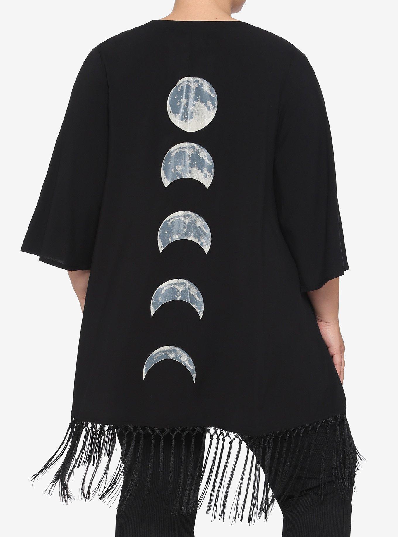 Black Moon Phase Fringe Duster Plus Size | Hot Topic