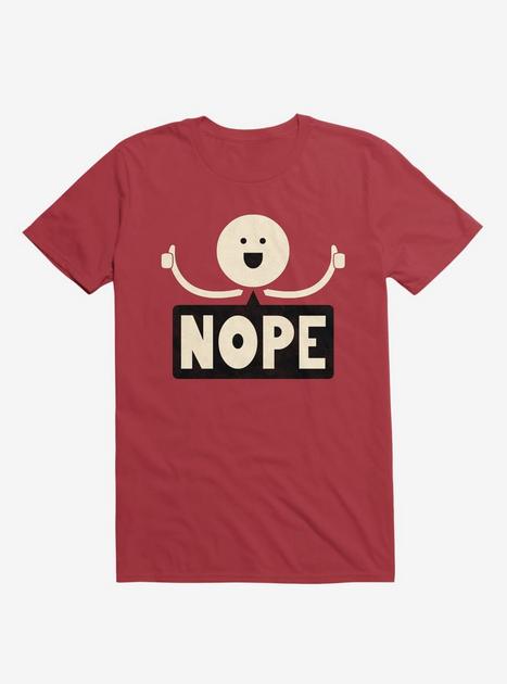 Thumbs Up Face Nope Sign Red T-Shirt - RED | Hot Topic
