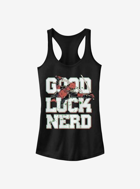 Marvel Deadpool Good Luck Nerd Girls Tank - BLACK | Hot Topic