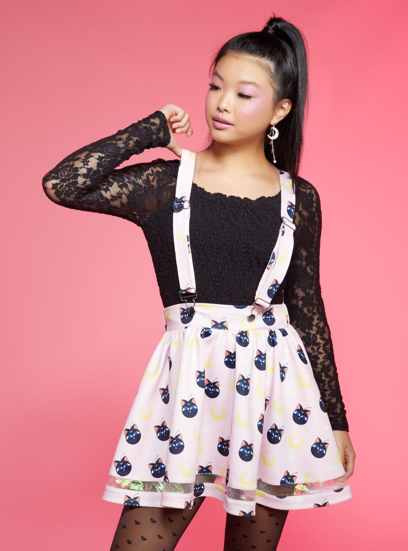 Sailor Moon Luna & Moons Suspender Skirt | Her Universe