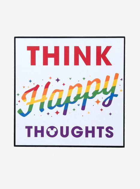 Disney Think Happy Thoughts Rainbow Block Art | Hot Topic