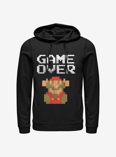 Nintendo Super Mario Game Over Pixels Hoodie - BLACK | BoxLunch