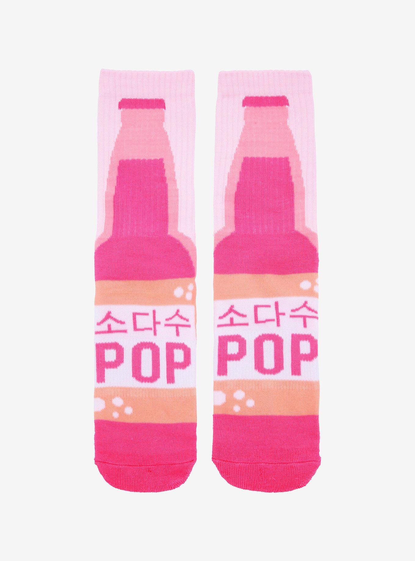 Soda Pop Pink Crew Socks | Hot Topic