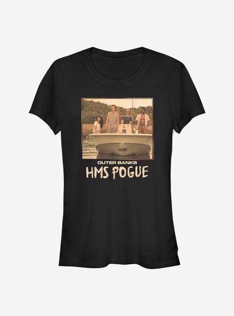 Outer Banks HMS Pogue Square Girls T-Shirt - BLACK | Hot Topic