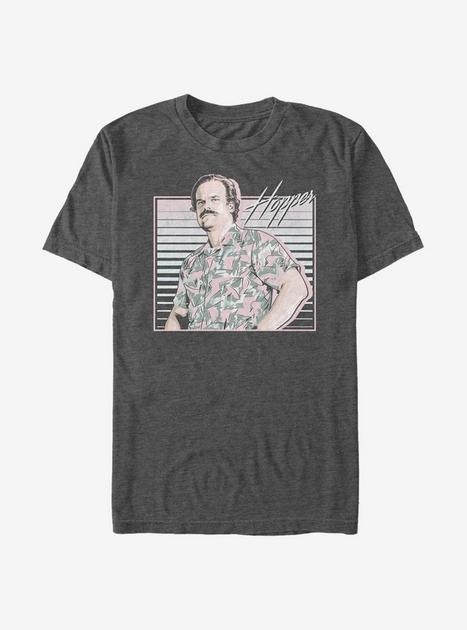 Stranger Things Hawaiian Shirt Hopper T-Shirt - GREY | Hot Topic
