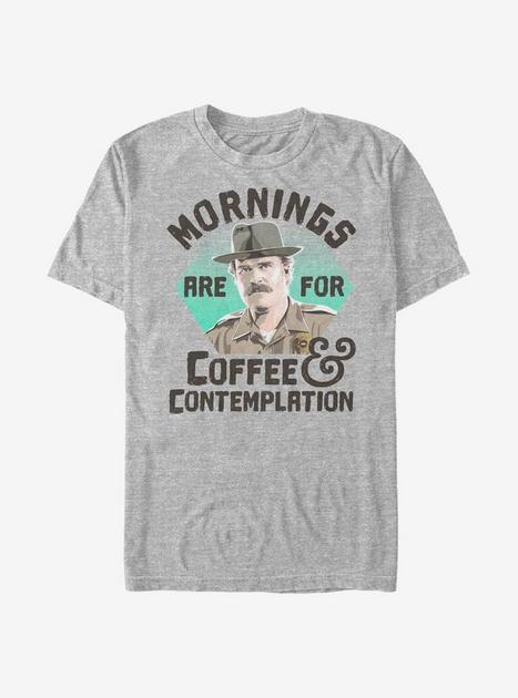 Stranger Things Hopper Coffee Morning T-Shirt - GREY | Hot Topic