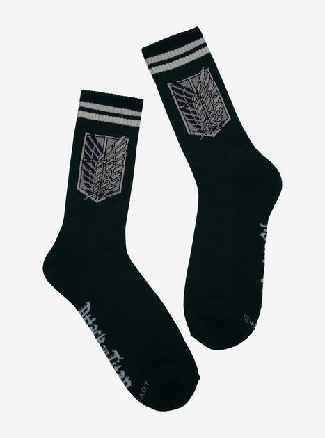 Attack On Titan Wings Of Freedom Varsity Green Crew Socks | Hot Topic