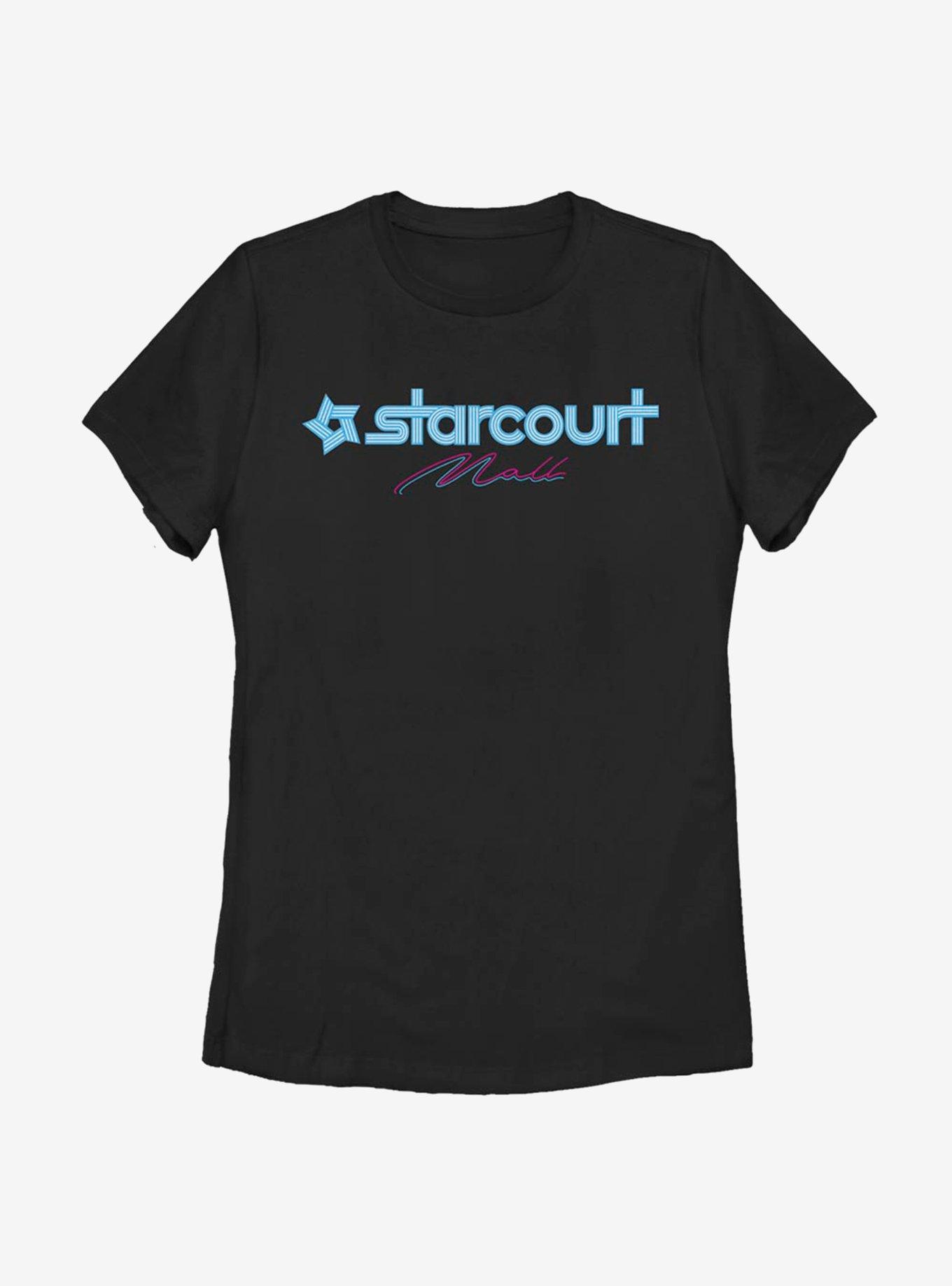 Stranger Things Starcourt Logo Womens T-Shirt - BLACK | BoxLunch