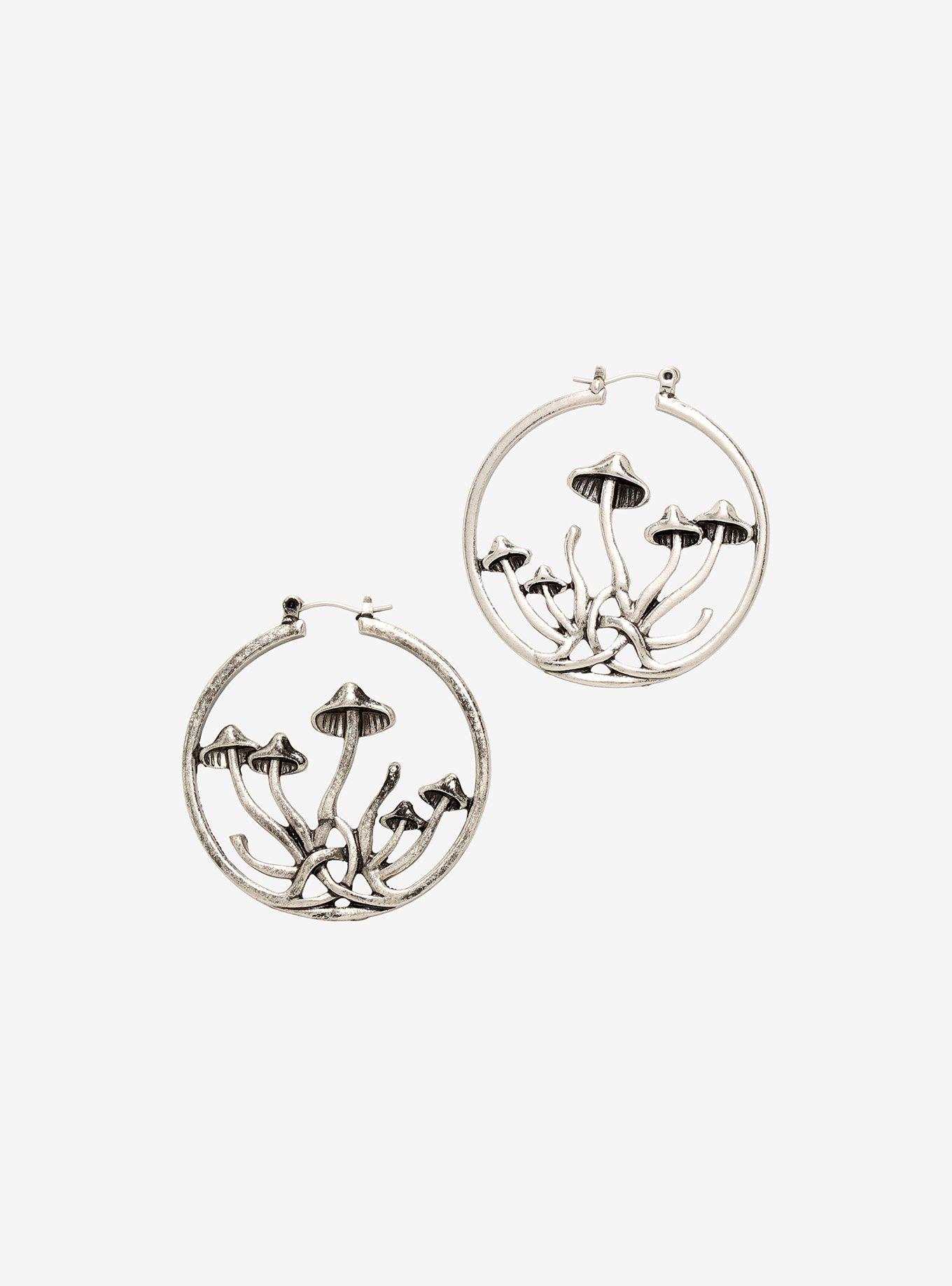 Mushroom Hoop Earrings Hot Topic