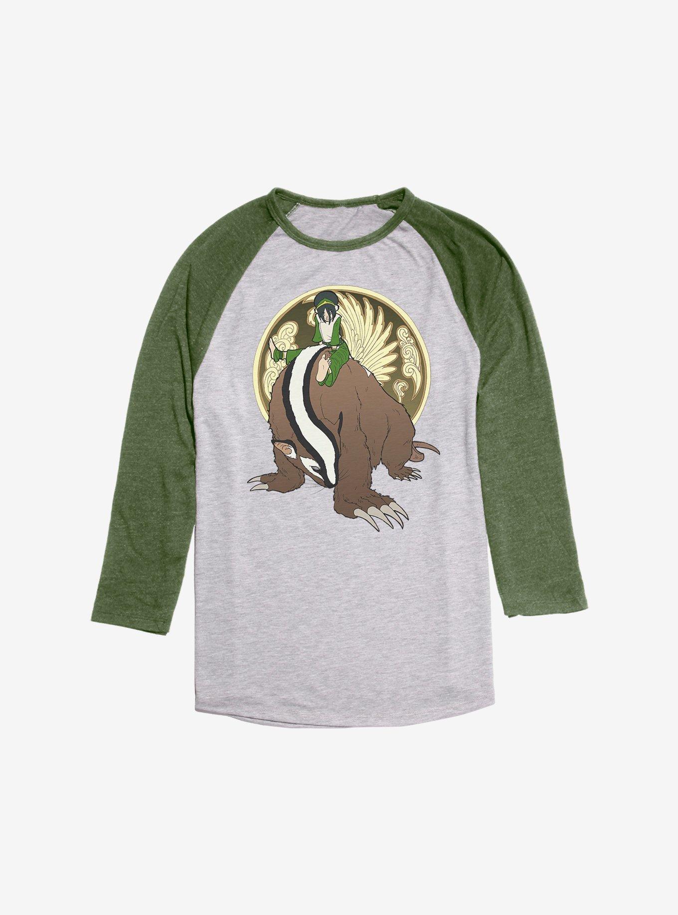 Avatar: The Last Airbender Toph And The Badgermole Raglan - GREY | Hot ...