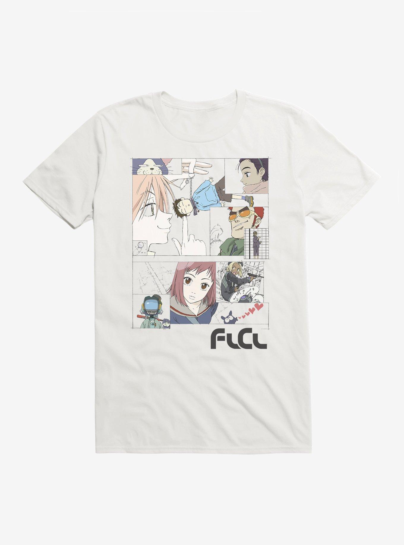 FLCL Character Panels T-Shirt - WHITE | BoxLunch