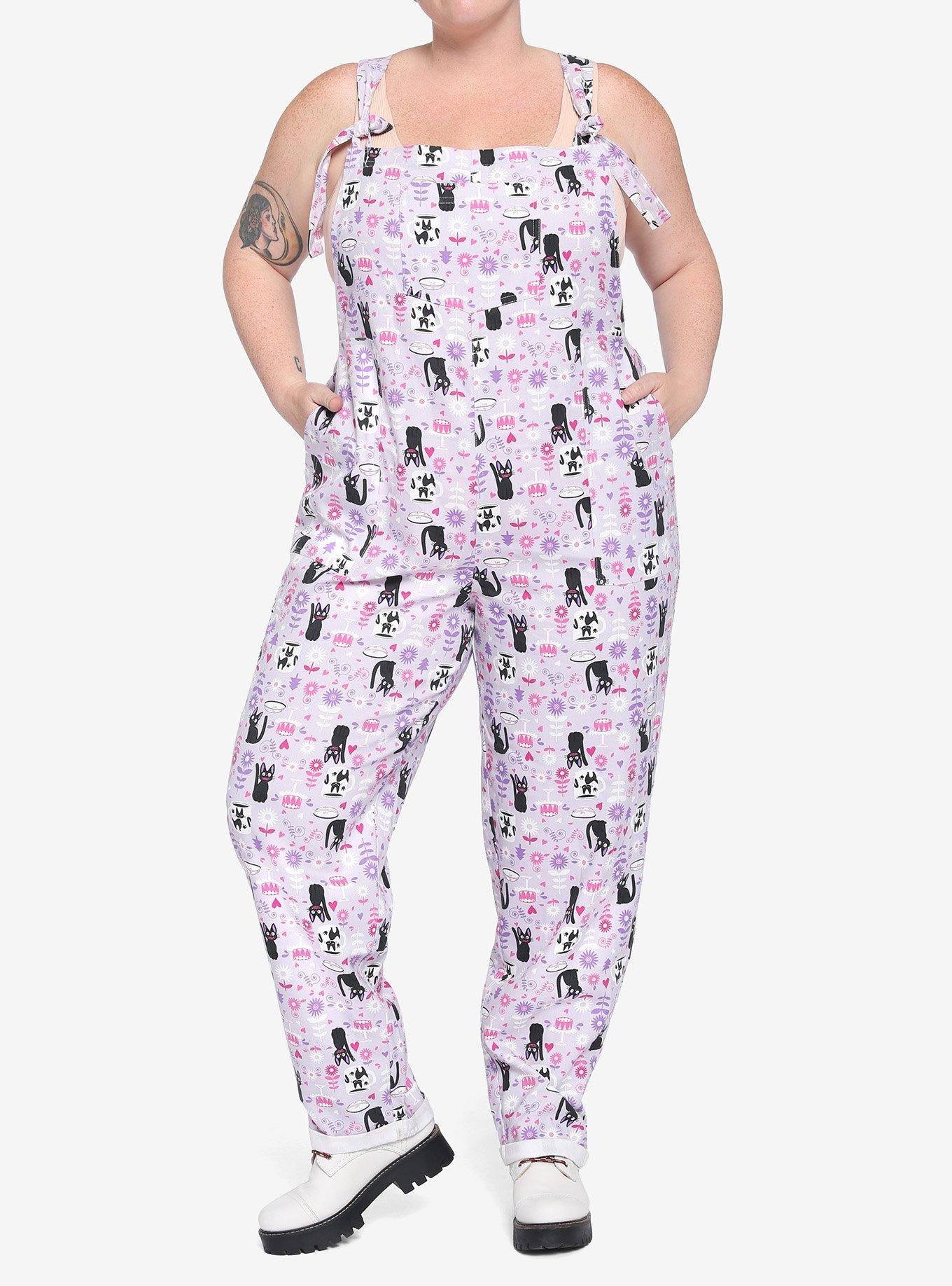 Studio Ghibli Kiki's Delivery Service Jiji Floral Soft Overalls Plus ...