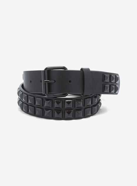 Black Two Row Pyramid Belt | Hot Topic