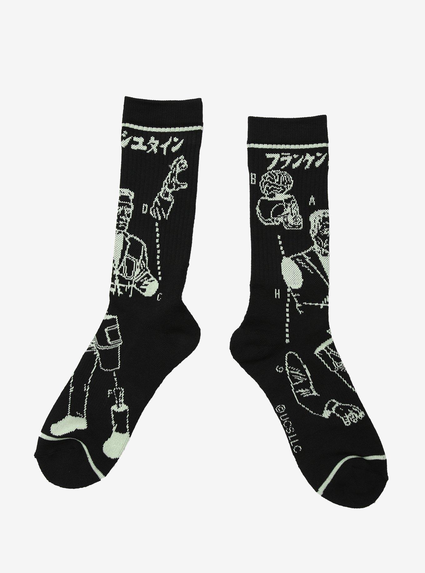 Universal Monsters Frankenstein Glow-In-The-Dark Crew Socks | Hot Topic