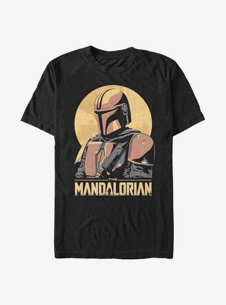 Extra Soft Star Wars The Mandalorian Mando Sunset Frame T-Shirt - BLACK ...