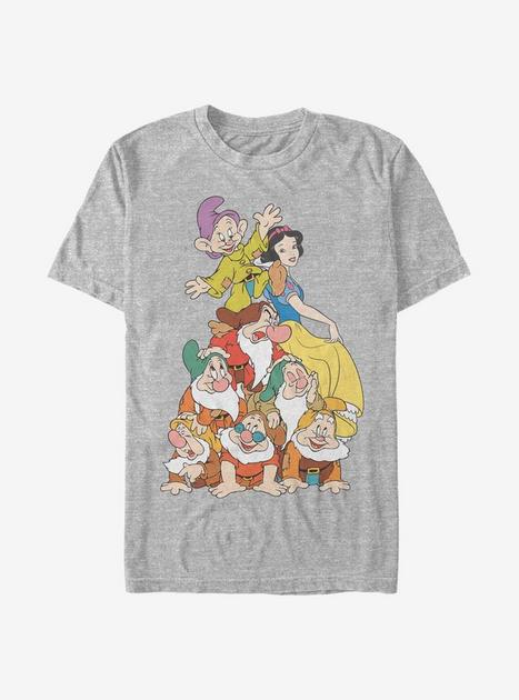 Disney Snow White And The Seven Dwarfs Squad Dwarf Stack T-Shirt - GREY | Hot Topic