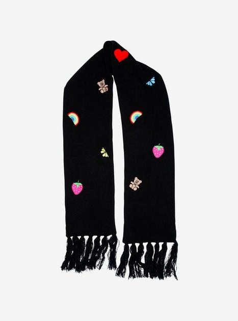 Kawaii Embroidered Patches Scarf | Hot Topic