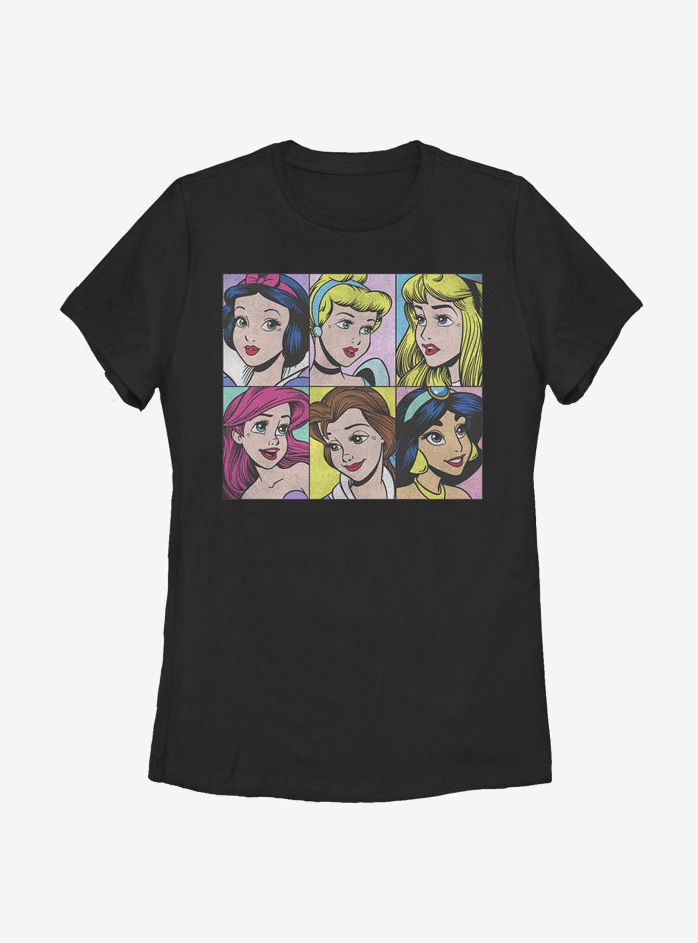 Disney Princesses Pop Princesses Womens T-Shirt - BLACK | BoxLunch