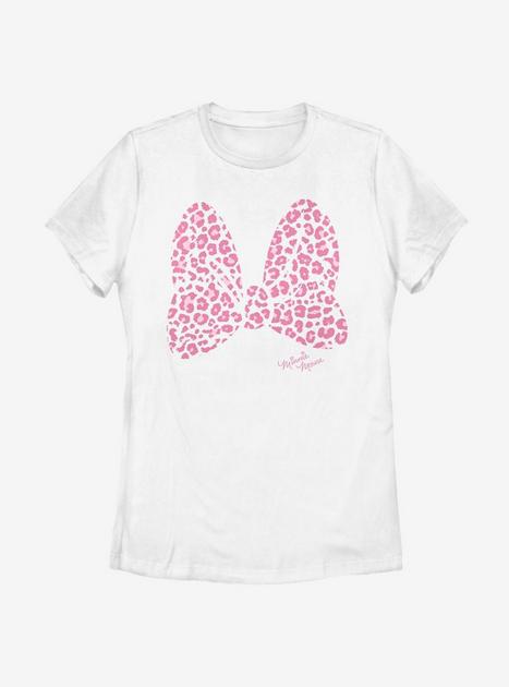 Disney Minnie Mouse Pink Leopard Womens T-Shirt - WHITE | BoxLunch