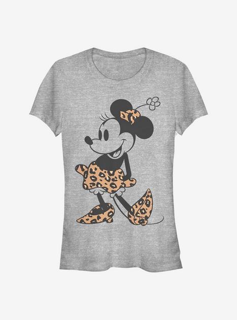 Disney Minnie Mouse Leopard Mouse Girls T Shirt Grey Hot Topic