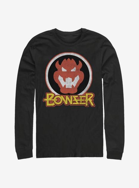 Super Mario Bowser Long-Sleeve T-Shirt - BLACK | Hot Topic