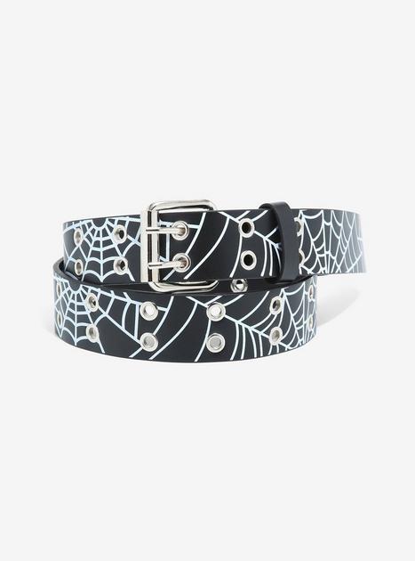 Spiderweb Faux Leather Grommet Belt | Hot Topic