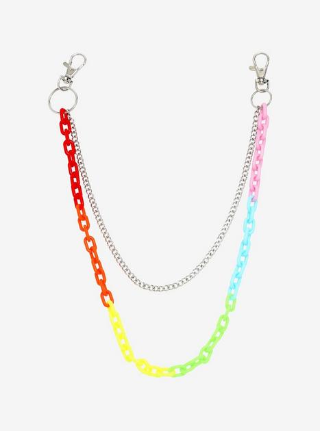 Rainbow 18 Inch & 24 Inch Double Wallet Chain | Hot Topic