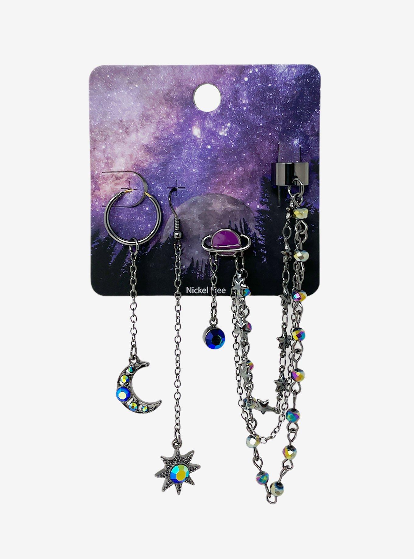 Hoops & Cuffs Celestial Drop Earrings Set | Hot Topic