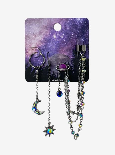 Hoops & Cuffs Celestial Drop Earrings Set | Hot Topic