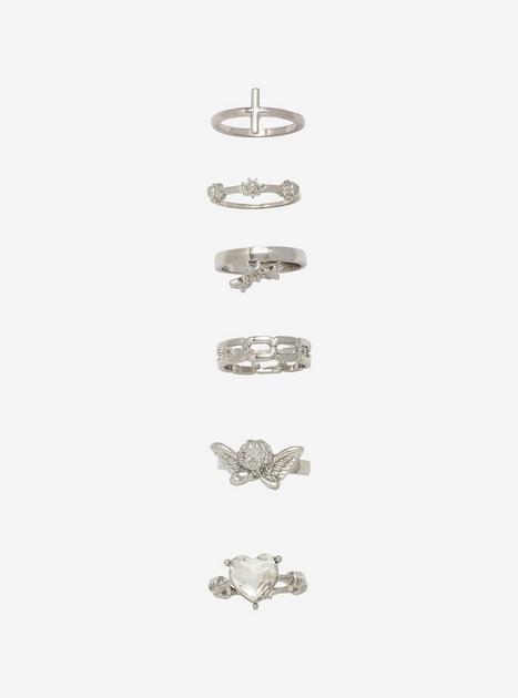 Angel Barbed Wire Ring Set | Hot Topic