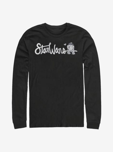 Star Wars Cursive R2 Long-Sleeve T-Shirt - BLACK | Hot Topic