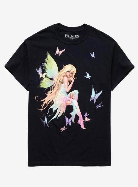 Fairies By Trick Pastel Butterfly Fairy Boyfriend Fit Girls T-Shirt ...