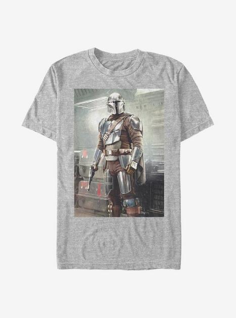 Star Wars The Mandalorian Mando Stance Poster T-Shirt - GREY | Hot Topic