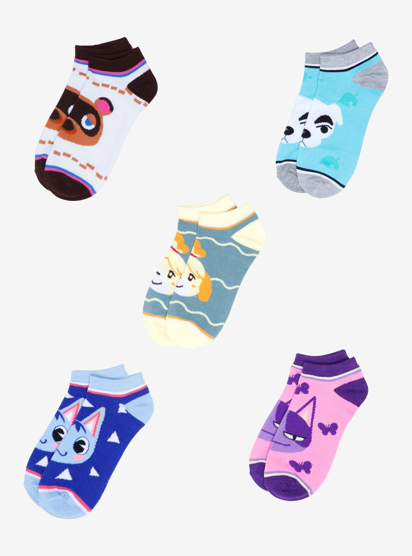 Animal Crossing: New Horizons Character Head Ankle Socks 5 Pair | Hot Topic