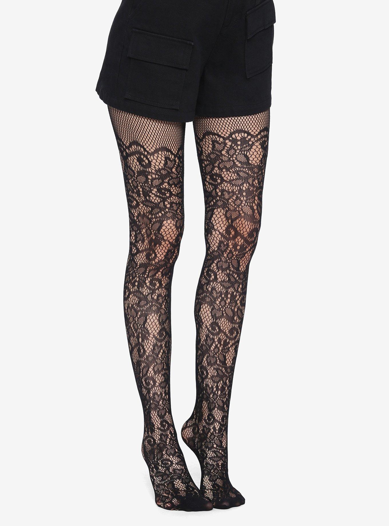 Floral Vine Fishnet Tights | Hot Topic