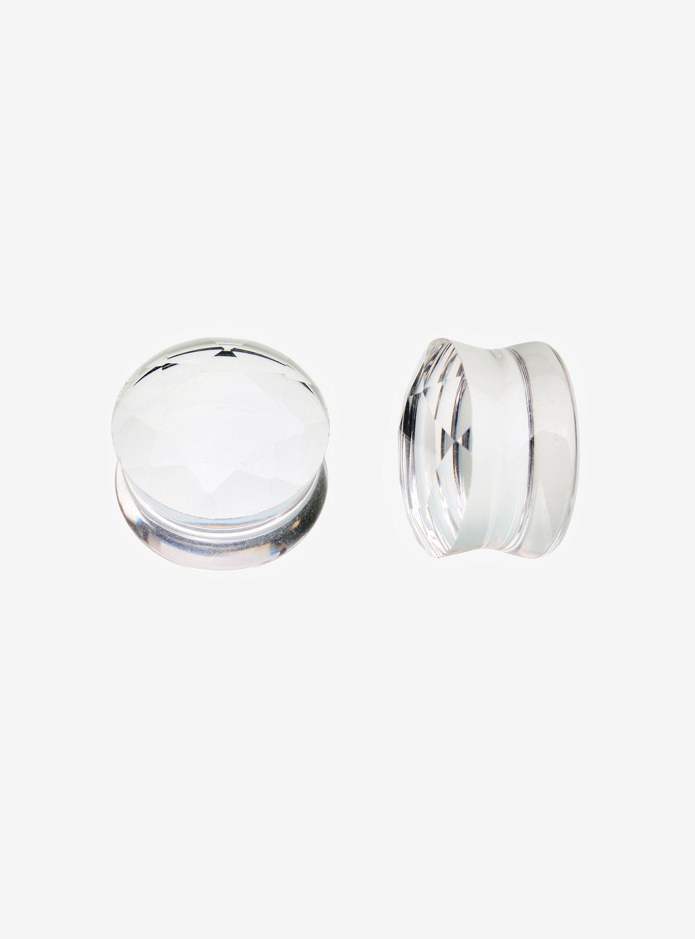 Faceted Clear Glass Plug 2 Pack | Hot Topic