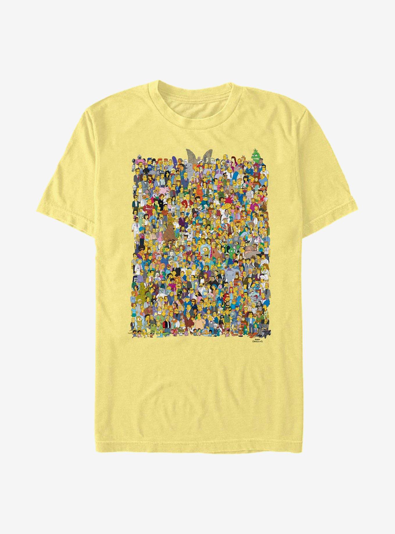 The Simpsons All Of Springfield T-Shirt - YELLOW | BoxLunch