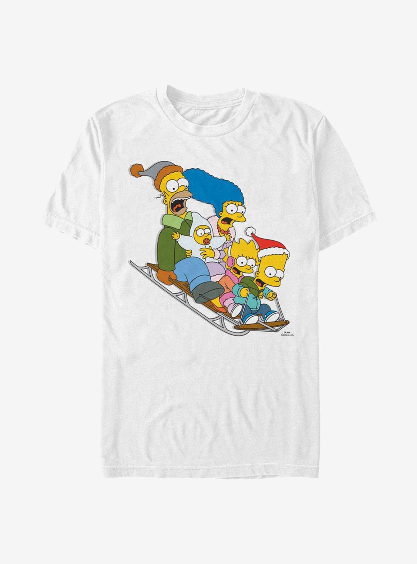 The Simpsons Gone Sledding T-Shirt - WHITE | BoxLunch