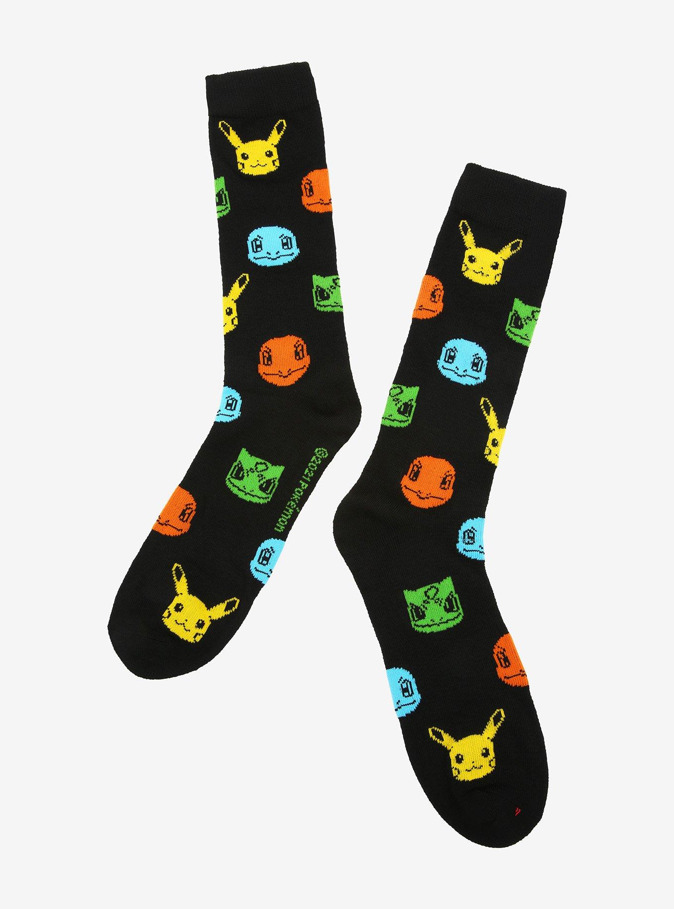 Pokemon Gen 1 Starters Allover Print Crew Socks - BoxLunch Exclusive ...