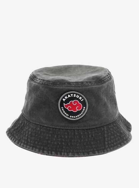 Naruto Shippuden Akatsuki Shinobi Organization Logo Patch Bucket Hat ...
