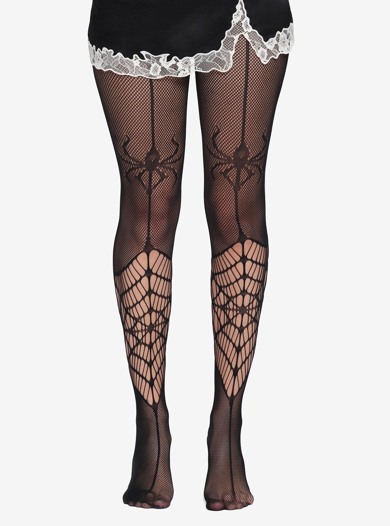 Spider & Spiderweb Fishnet Tights | Hot Topic