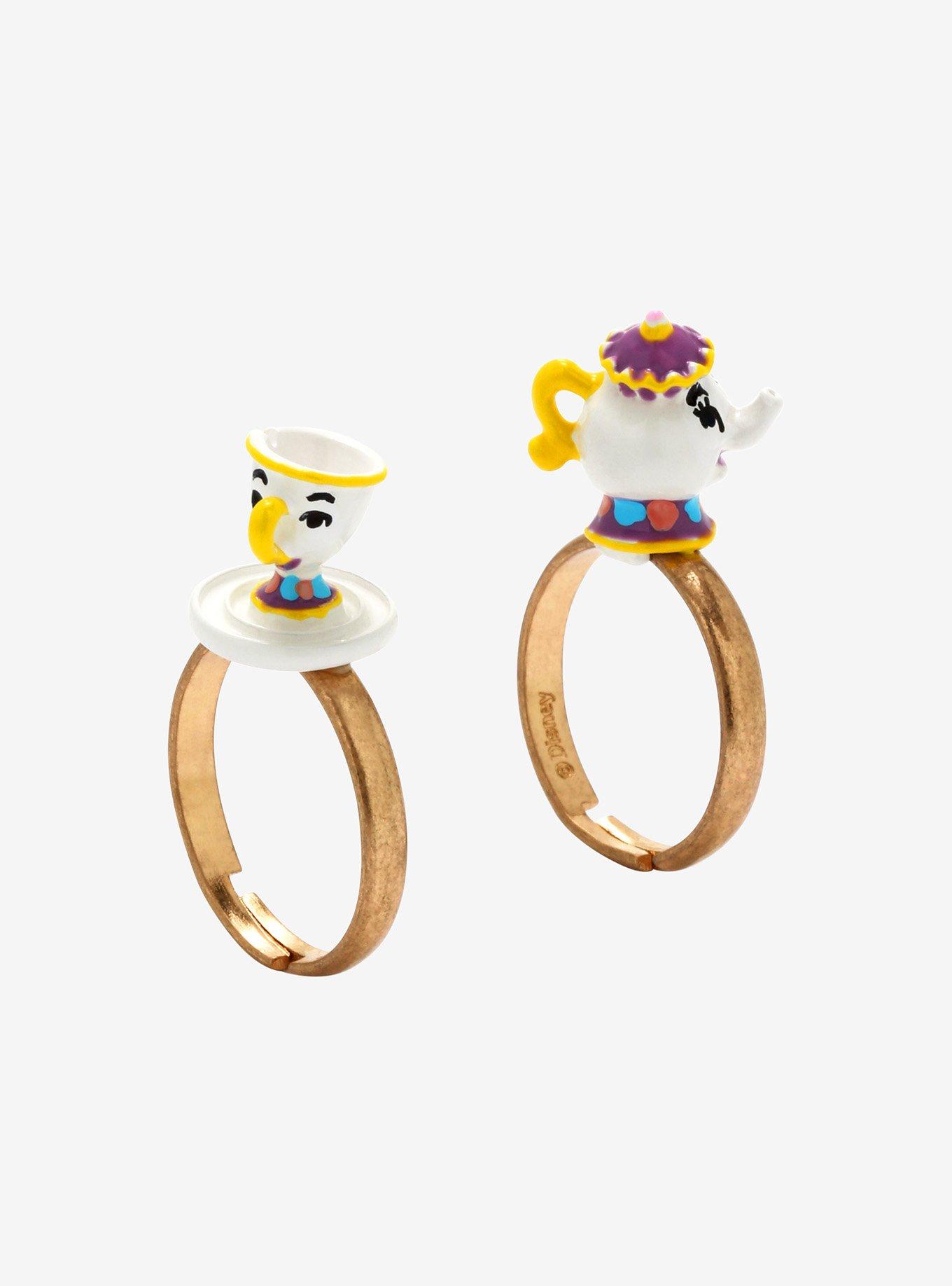 Disney Beauty and the Beast Mrs. Potts and Chip Adjustable Ring Set ...