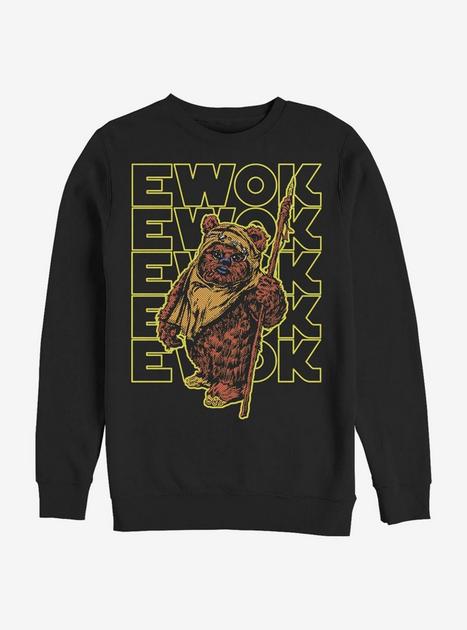Star Wars Retro Multiple Ewok Sweatshirt - BLACK | BoxLunch