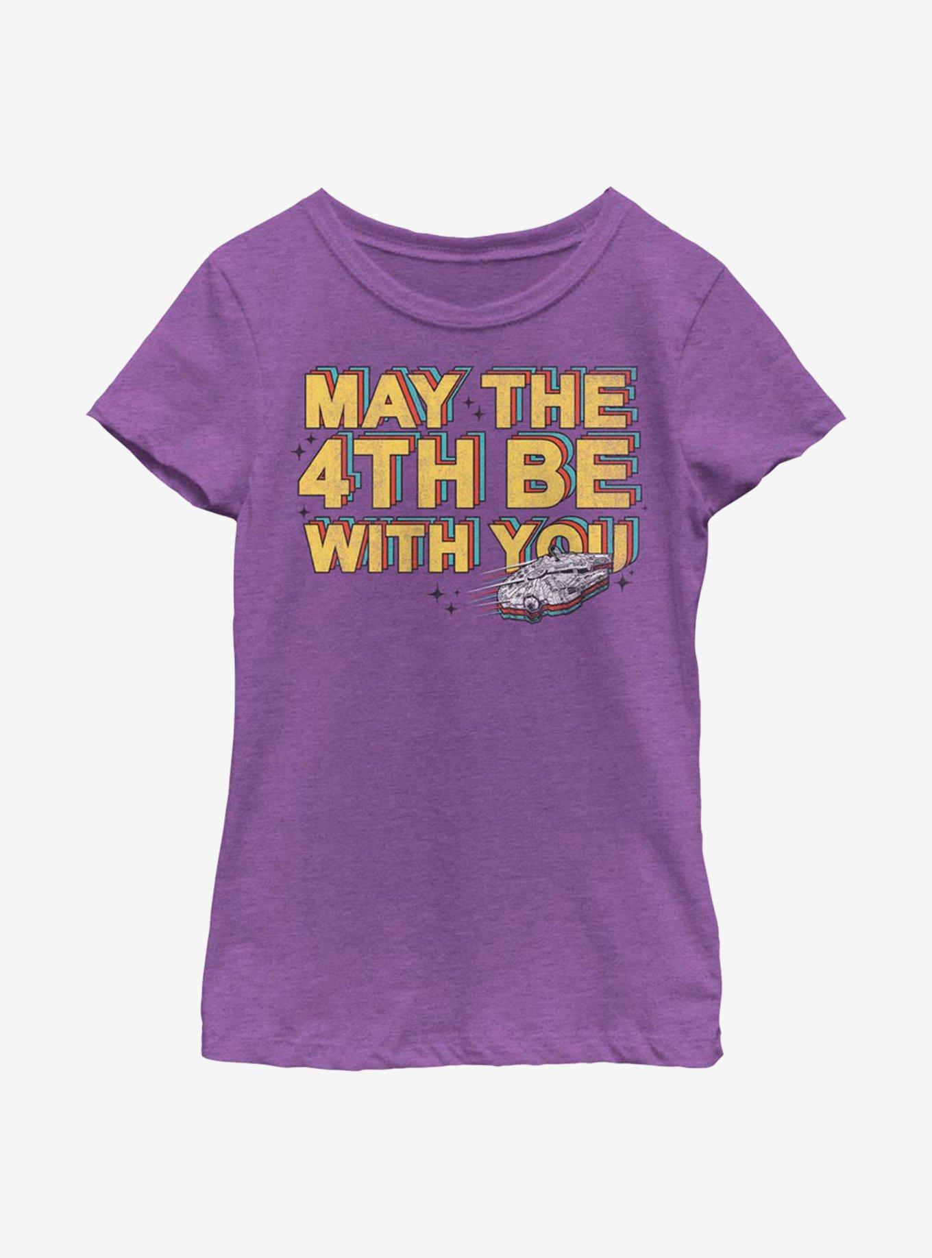 Star Wars May The 4th Be With You Big Letters Youth Girls T Shirt