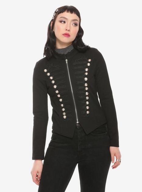 Black Zip-Up Military Jacket | Hot Topic