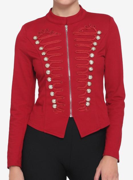 Red Zip-Up Military Jacket | Hot Topic