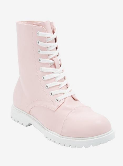 Pastel Pink Wide Width Combat Boots | Hot Topic