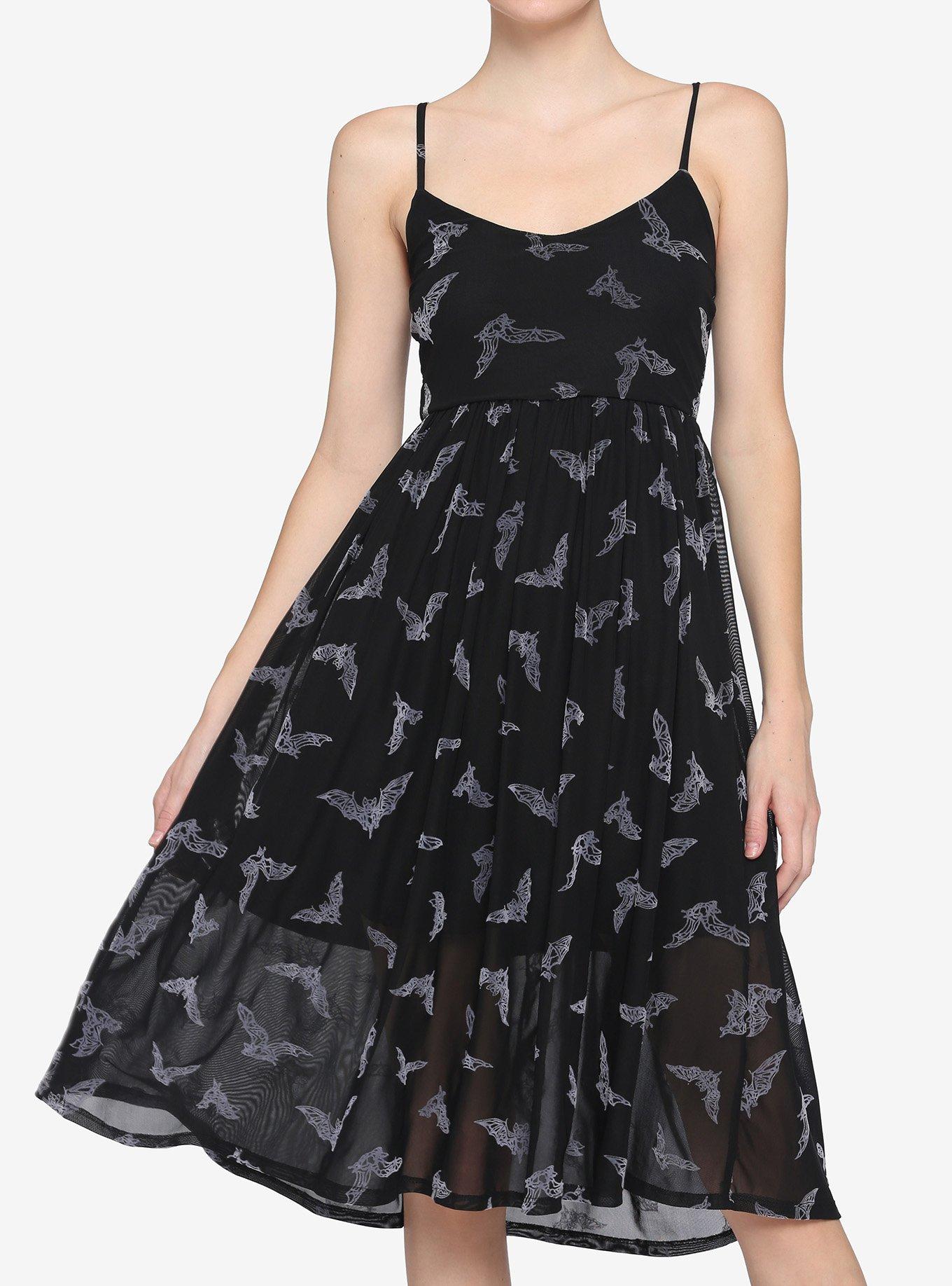 Bats Flocked Babydoll Dress | Hot Topic