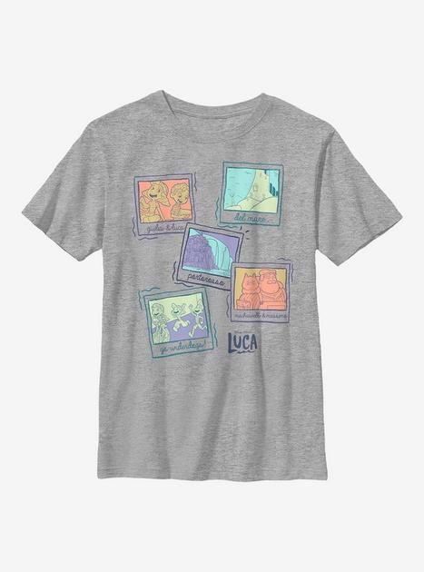 Disney Pixar Luca Polaroid Summer Youth T-Shirt - GREY | BoxLunch