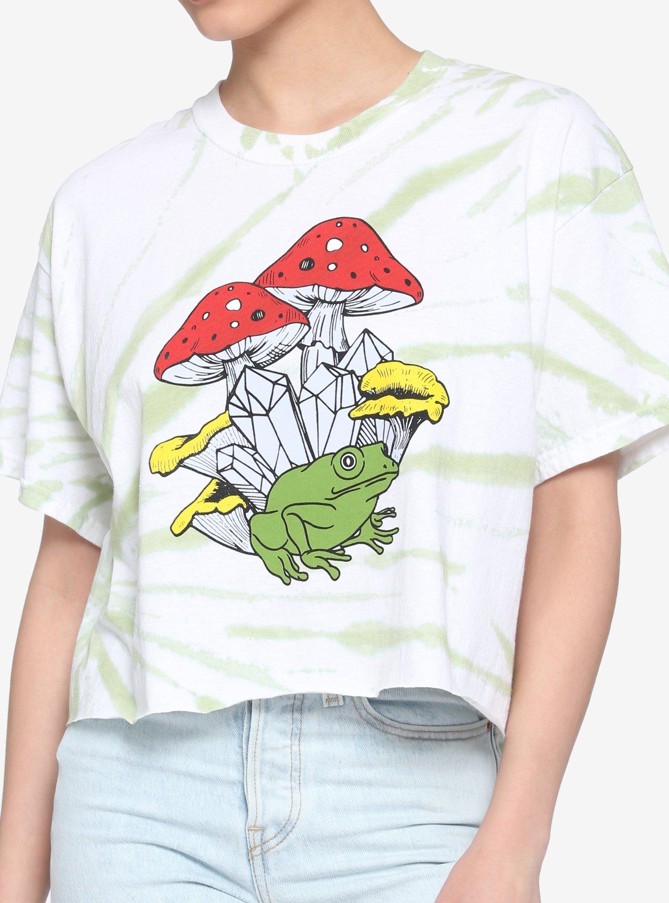 Frog Crystal Mushroom Tie-Dye Girls Crop T-Shirt | Hot Topic